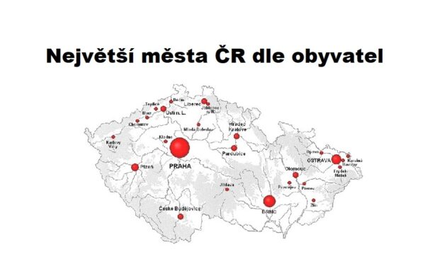 Největší města ČR 2025 podle počtu obyvatel [Rozlohy]