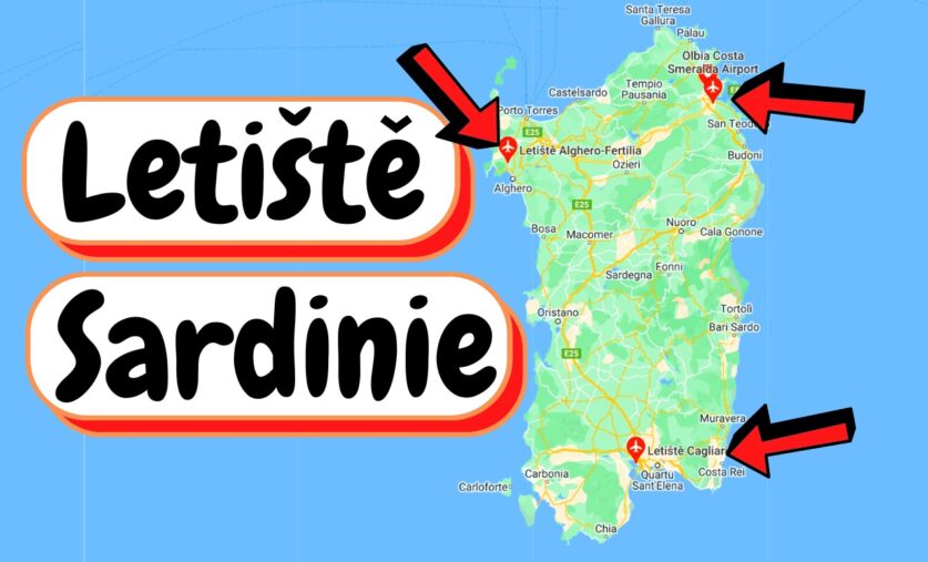 Letiště Sardinie [Olbia, Alghero, Cagliarii]: Mapa letišť