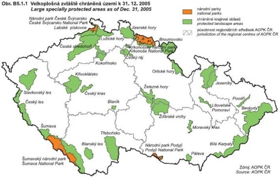 Chráněné krajinné oblasti ČR Mapa: Oblasti CHKO na mapě